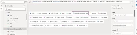 enabling completed tasks to be reopened in dynamics 365 model driven