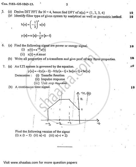 signal processing 2012 2013 be electrical engineering semester 4 se second year old question