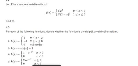 Solved Let X Be A Random Variable With Pdf Chegg Com