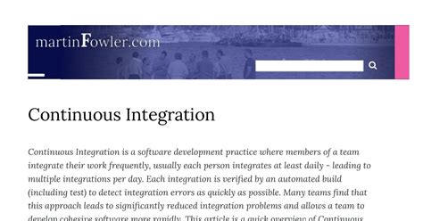 Martinfowler Com Articles Continuousintegration Htmlpdf Docdroid