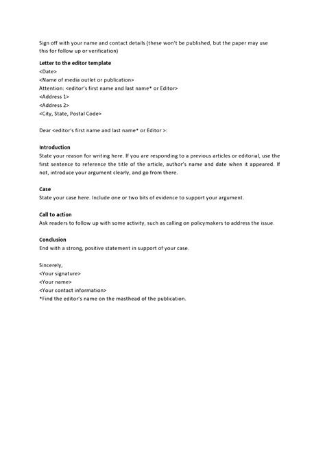 Professional Letter To The Editor Templates Templatearchive