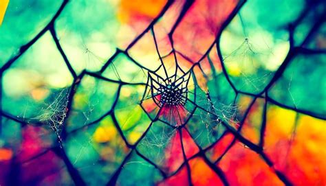 Premium Photo Colored Spider Web