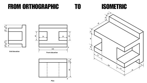 Orthographic To Isometric Drawing Examples