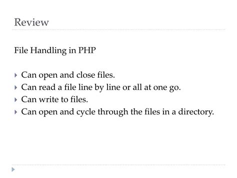 Ppt Web Programming 02 Php File And Directory Handling Powerpoint