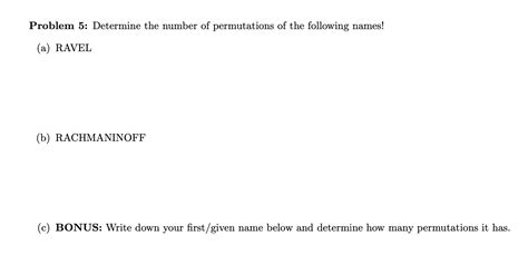 Solved Problem 5 Determine The Number Of Permutations Of