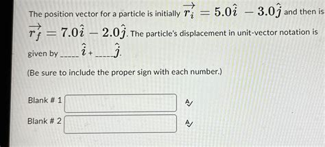 Solved The Position Vector For A Particle Is Initially