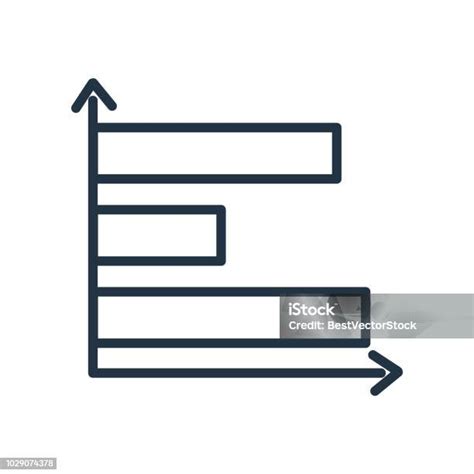 가로 막대형 차트 아이콘 벡터 절연 흰색 배경 가로 막대형 차트에 표시 0명에 대한 스톡 벡터 아트 및 기타 이미지 0명 그래프 날씬한 Istock
