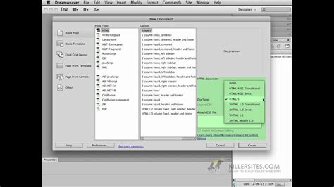 Beginners Dreamweaver Cs6 Create New Pages Youtube