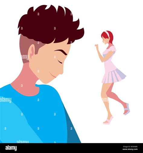 Man And Woman Romantic Couple Vector Illustration Stock Vector Image Art Alamy