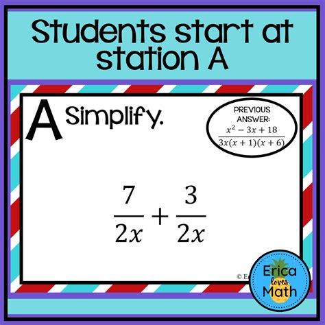 Adding Subtracting Rational Expressions Digital Activity Scavenger