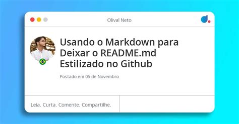 Usando O Markdown Para Deixar O Readmemd Estilizado No Github