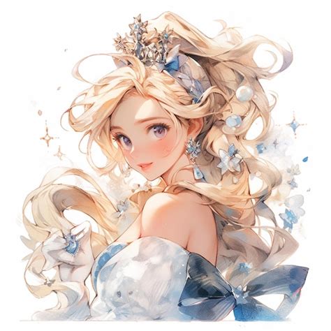 Premium Ai Image Anime Girl With Long Blonde Hair Wearing A Tiable