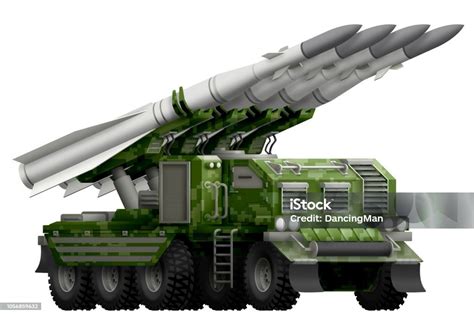 가상 디자인흰색 배경에 고립 된 개체와 픽셀 숲 위장의 전술 단거리 탄도 미사일 3 차원 일러스트 레이 션 공란에 대한 스톡 사진 및 기타 이미지 Istock