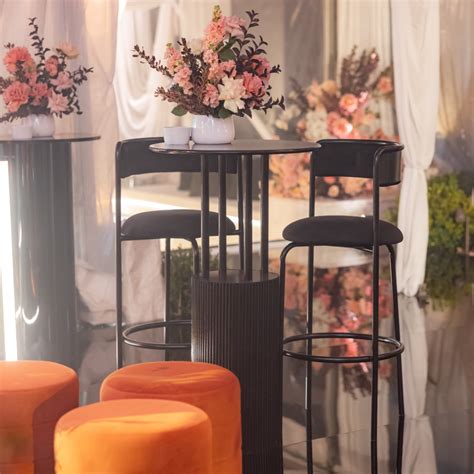 Ribbed Cocktail Bar Table Black Optimum Event Hire