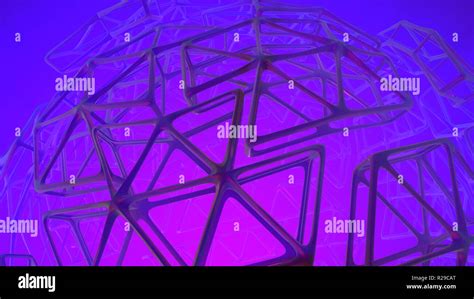 Abstract 3d Rendering Concept Of High Poly Sphere With Chaotic Mesh