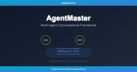 agentmaster多智能体对话框架 基于a2a和mcp协议的多模态信息检索系统 a2a protocol