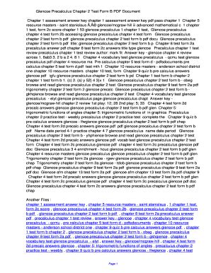 Glencoe Precalculus Chapter Answers Fill And Sign Printable