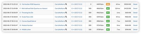 atcoder beginner contest 266（e 期望｜f 基环树｜g 组合数学） carrynotkarry