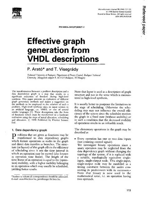 Pdf Effective Graph Generation From Vhdl Descriptions Dokumentips