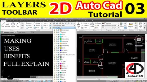 Layers Command Tutorial Complete Or Layer Toolbar In Autocad Layer Properties Manager Youtube