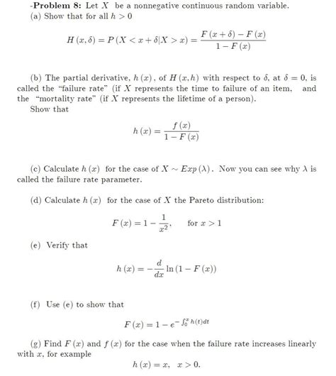 Solved Problem 8 Let X Be A Nonnegative Continuous Random