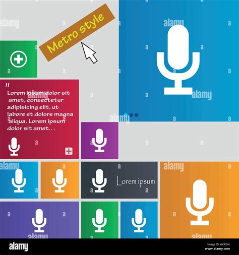 Microphone Icon Sign Buttons Modern Interface Website Buttons With Cursor Pointer Vector