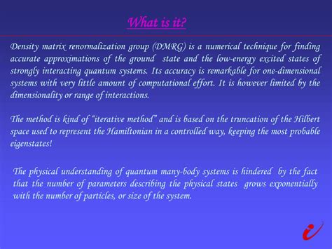 Ppt Density Matrix Renormalization Group Dmrg Powerpoint Presentation Id 1586114