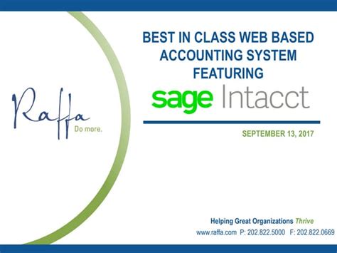 2017 09 13 Nonprofit Accounting Systems Seminar Featuring Sage Intacct Ppt