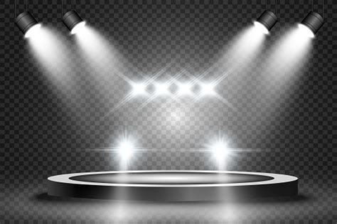 투명 한 배경에 격리 된 자동차 헤드 라이트의 현실적인 흰색 광선 둥근 광선 경찰 차 헤드라이트에서 켜집니다 경찰 순찰 3차원 형태에 대한 스톡 벡터 아트 및 기타 이미지