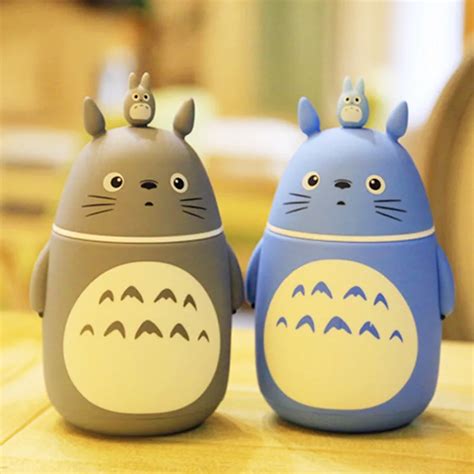 창의적인 귀여운 토토로 유리 물병 이중 내열성 마시는 만화 스타일 유리 컵 누출 방지 학생병 300ml Aliexpress