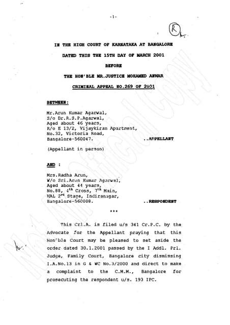 Arun Kumar Agarwal Vs Radha Arun Pdf Cricket Sports