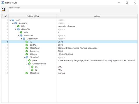 afficher le contenu d un json donc tout type de structure dans une table hiérarchique windev