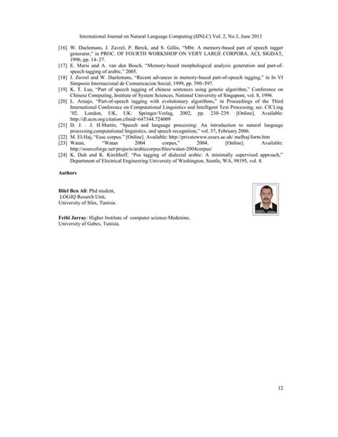 Genetic Approach For Arabic Part Of Speech Tagging Pdf