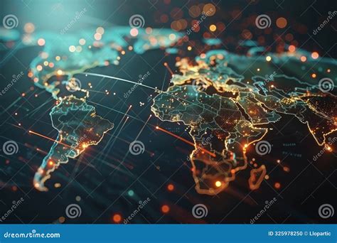 Detailed Visualization Of A Digital World Map Highlighting Global Connectivity And Data Flow In
