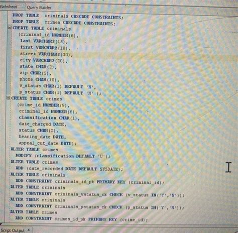 Solved Execute The City Jail5sql Script To Rebuild The