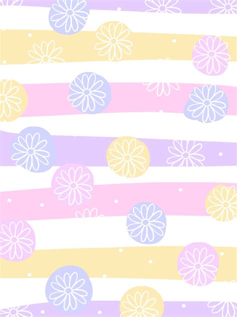 Download The Rainbow Pastel Flower Horizontal Zig Zag Line Stripe Dot Dash Line Circle Seamless