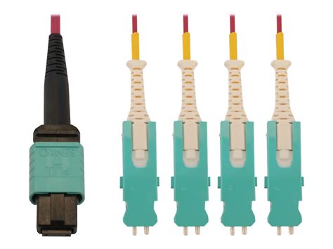 Eaton Tripp Lite Series 40 100 400G Multimode 50 125 OM4 Breakout Fiber Optic Cable 12F MTP MPO