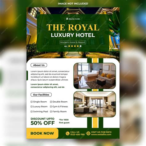 Royal Luxury Hotel Flyer Design Template Premium Psd