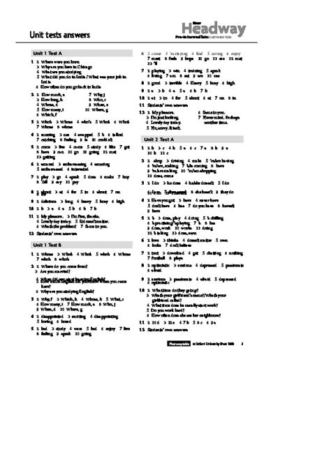 Unit Tests Answers Unit Tests Answers PDFCOFFEE COM
