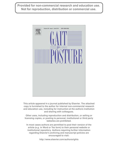 Pdf Accuracy Of The Microsoft Kinect Sensor For Measuring Movement In People With Parkinsons