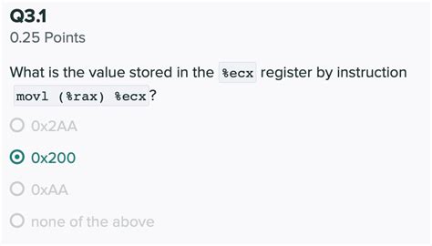 Solved Assume That The Following Values Are Stored At The