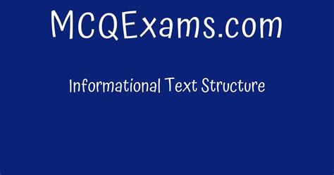Informational Text Structure