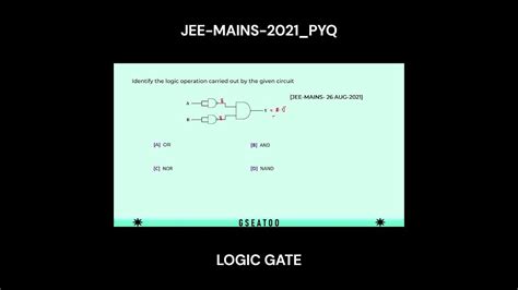 jee mains 2021 pyq s logic gate youtube