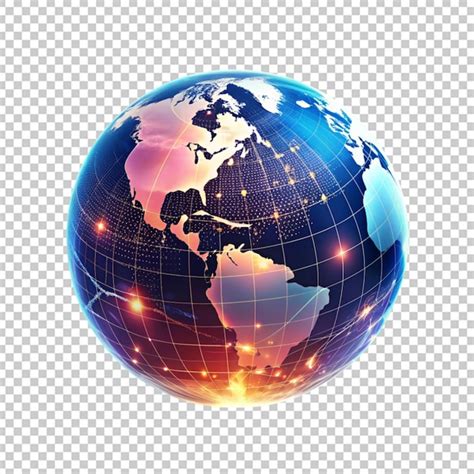 Premium Psd Glowing Globe Creative Abstract Design
