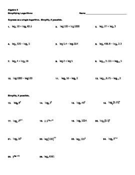 Simplifying Logarithmic Equations By Darwin Zimmerman Tpt