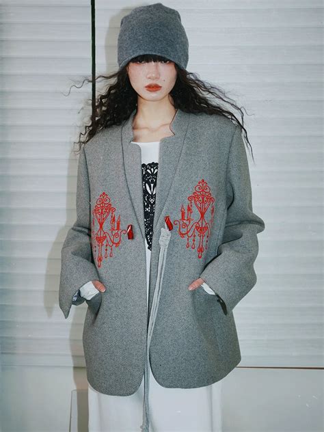 Retro Embroidered Wool Jacket Atorie