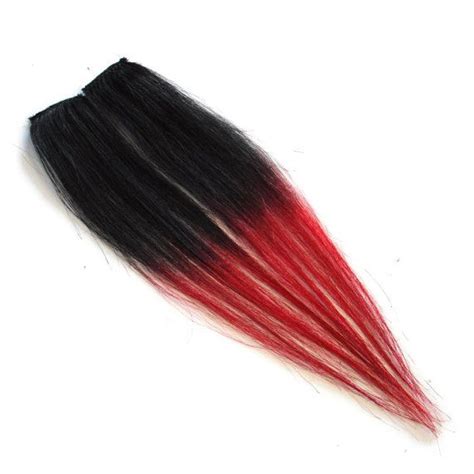 Black And Red Dip Dyed Hair Extensions