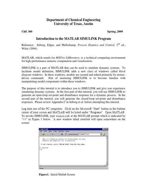 Simulink Handout Pdf Control Theory Matlab