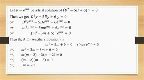 Homogeneous Linear Differential Equations Ppt