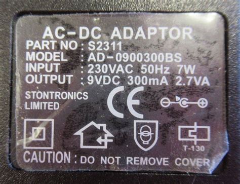 Stontronics S2311 Ad 0900300bs Uk 3 Pin Plug Ac Power Adapter 1 8w 9v 300ma Stontronics S2311 Ad 0900300bs Uk 3 Pin Plug Ac Power Adapter 1 8w 9v 300ma